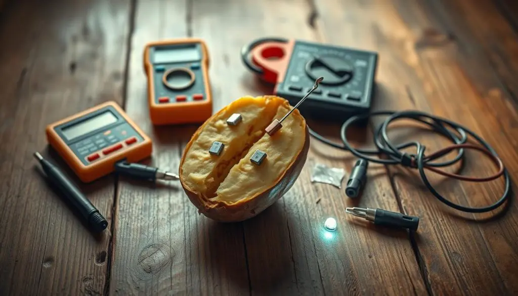 Powering an LED Light with a Potato Battery - Editverse